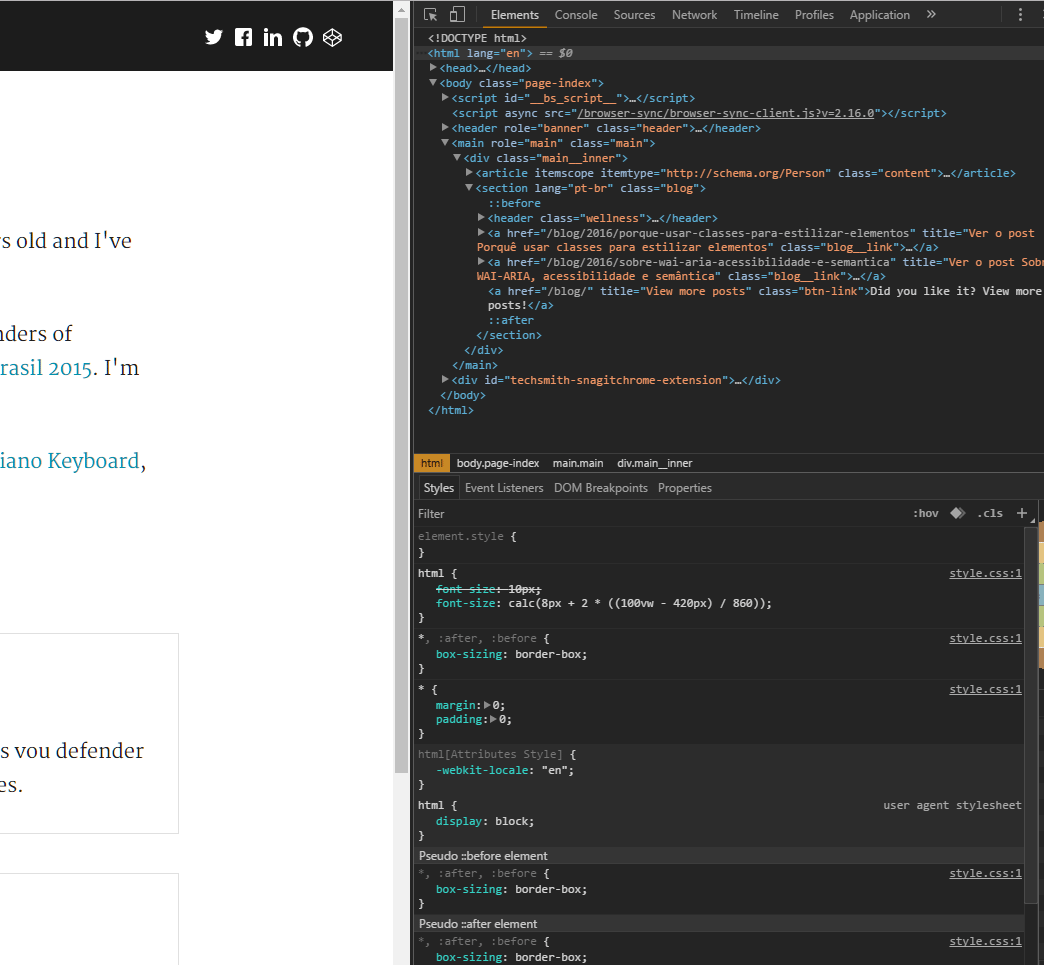 Dark Theme no DevTools | Felipe Fialho - Front-end Developer